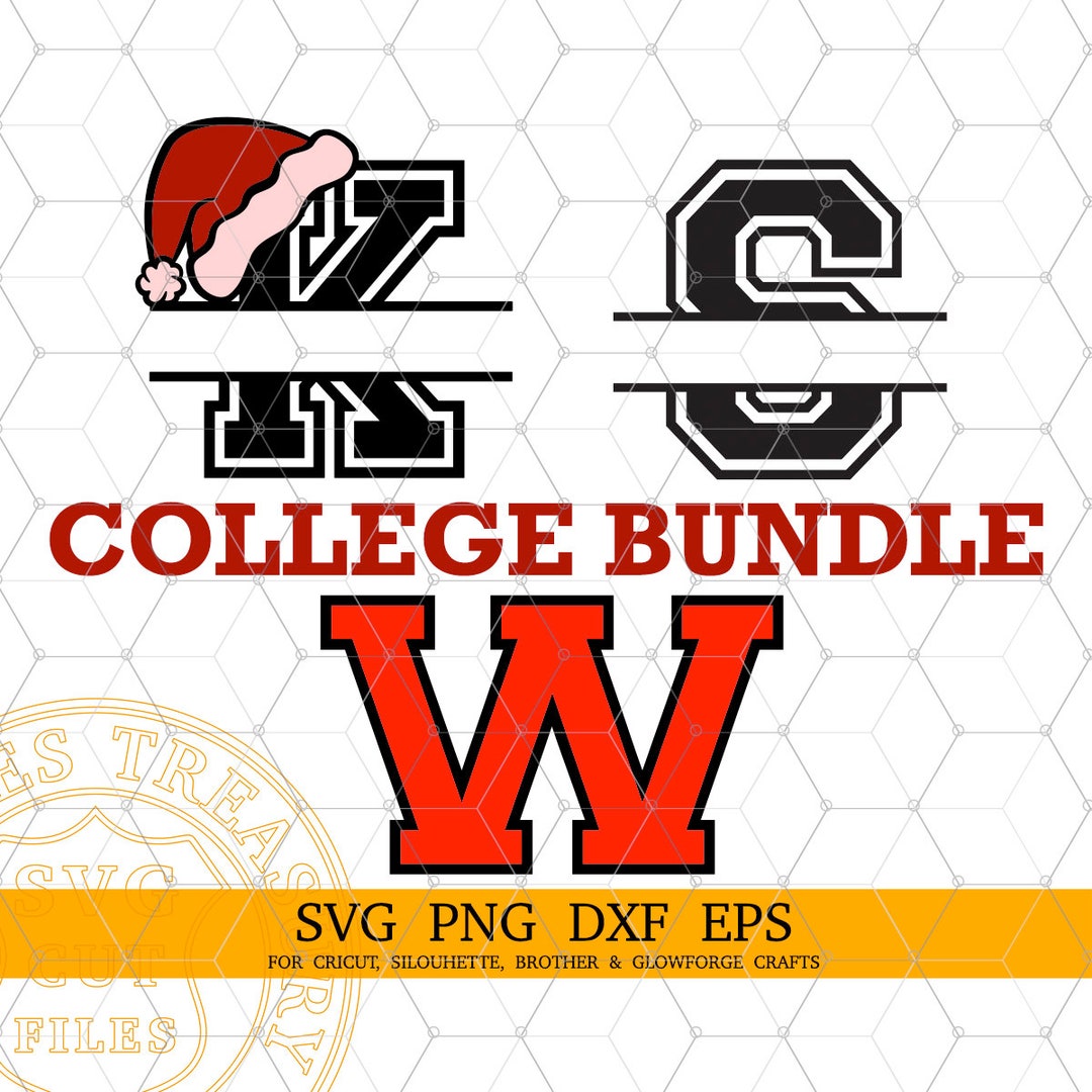 Varsity Font Svg Bundle, Christmas Alphabet Svg Santa Hat Letters Svg ...