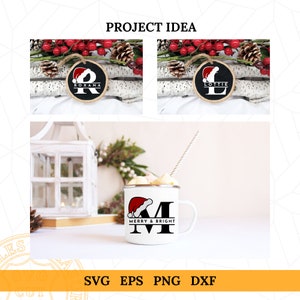 Santa Hat Monogram Svg Files, Christmas Alphabet Letters, Santa Hat ...