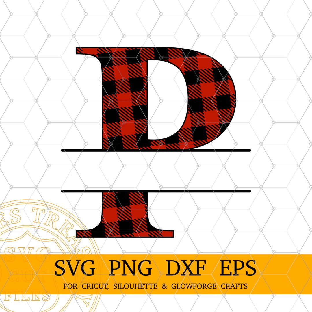 Buffalo Plaid Letter P Split Monogram SVG, Christmas Monogram Svg ...