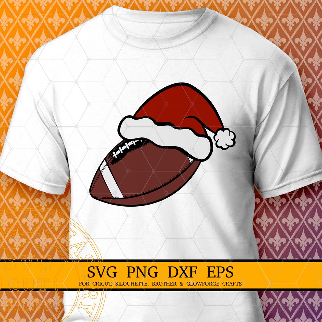 Santa Hat Football Ball Svg Files Christmas Football Png, Football Ball ...