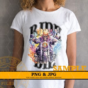 Ride or Die Png Skeleton Harley Biker Shirt Design Sublimation Png ...