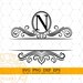 Split Letter N Monogram Svg, Fancy Flourish Letter Svg, Split Last Name ...