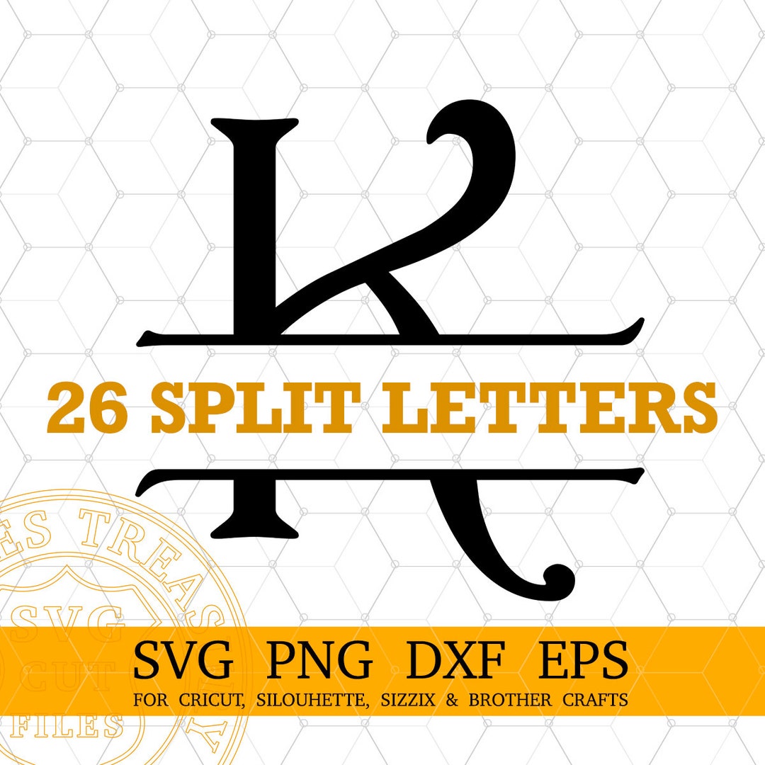 Split Monogram Svg Font Letters, Monogram Alphabet Svg Png Dxf Files ...