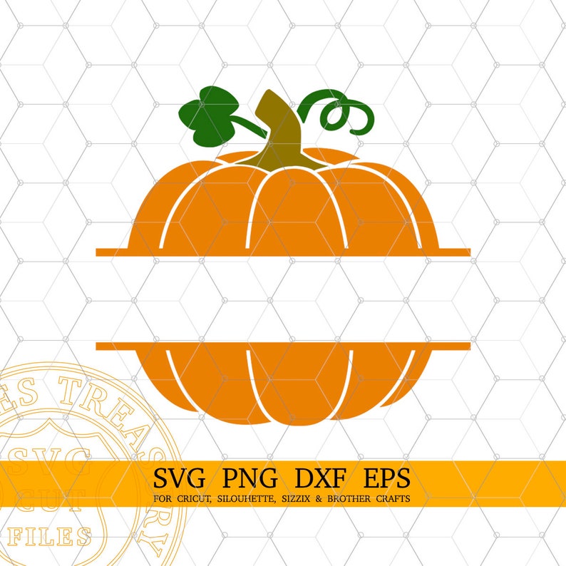 Pumpkin Svg Halloween Svg Split Pumpkin Monogram Svg Fall - Etsy