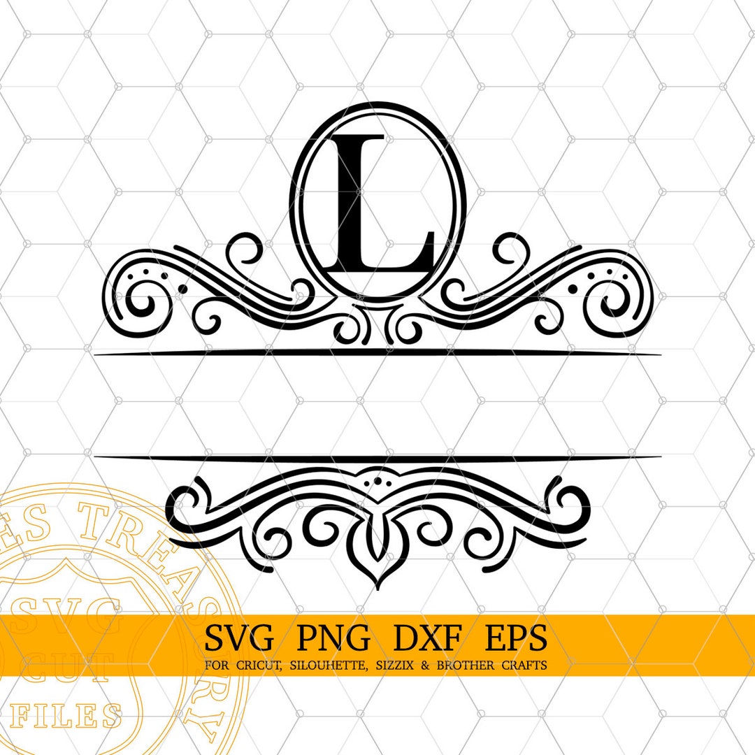 Split Letter L Monogram Svg, Fancy Flourish Letter Svg, Split Last Name ...