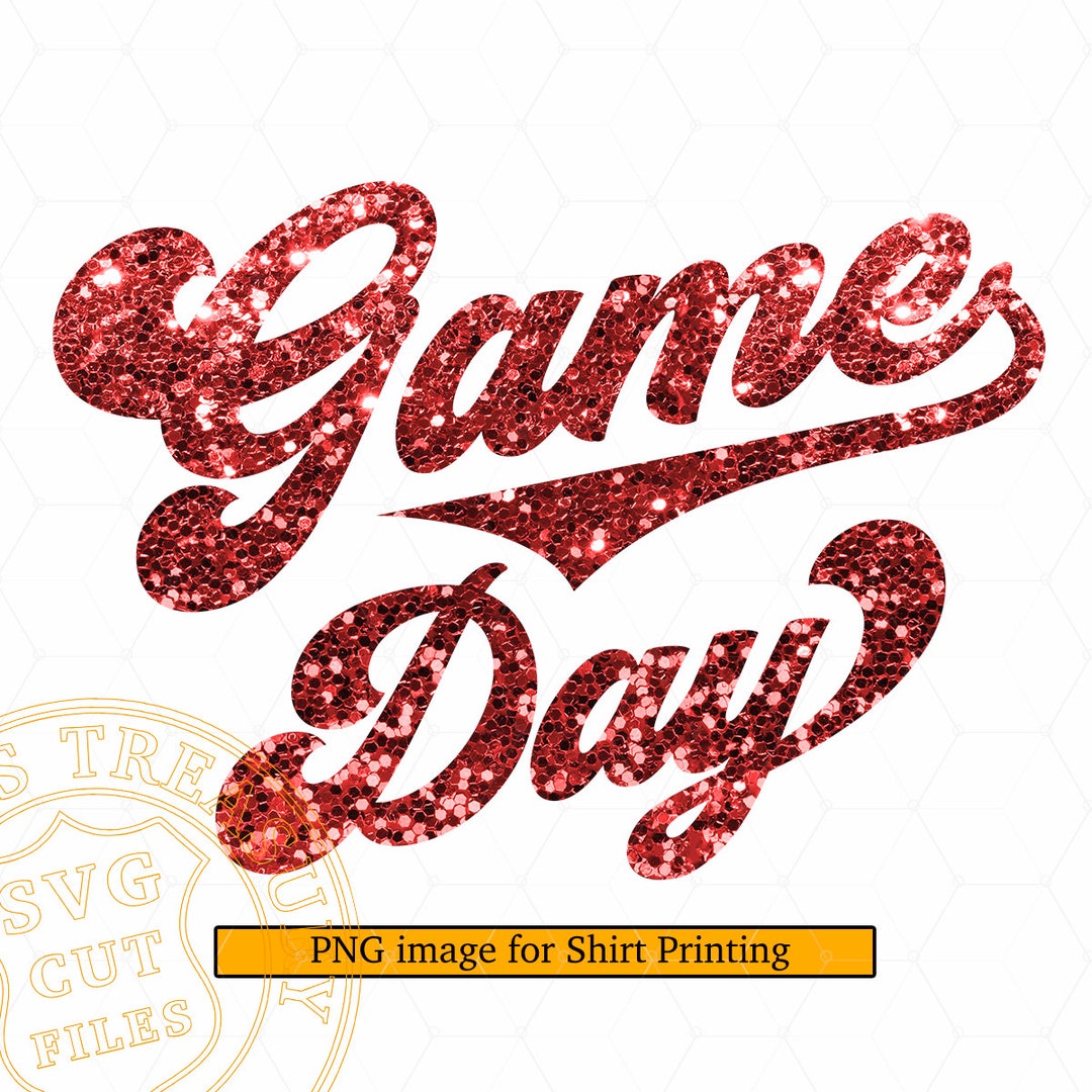 Red Glitter Game Day Sublimation Design Png Image for Shirt Printing ...