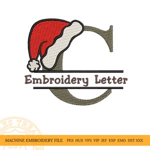 Santa Hat Embroidery Letter C Split Monogram Pes Hus Vp3 Csd Exp Emd ...