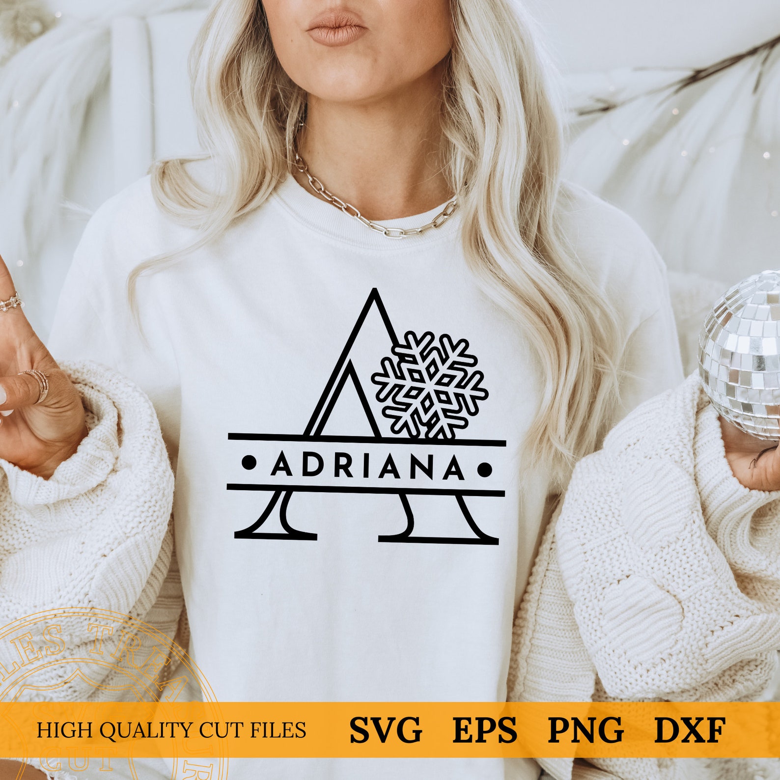 Snowflake Monogram Font Letters Svg, Winter Christmas Alphabet Png ...