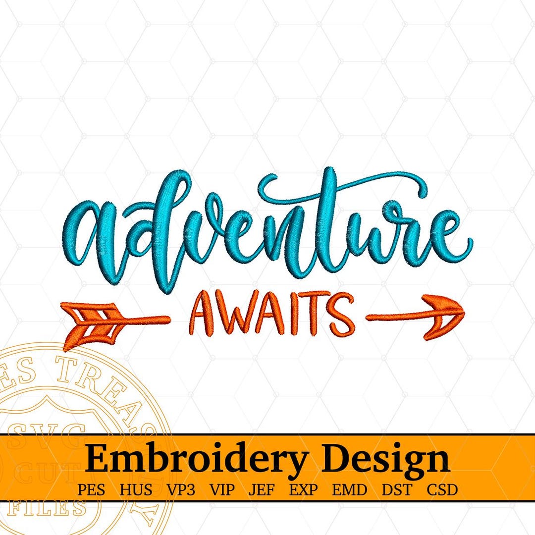 Adventure Awaits Machine Embroidery Design, Mountain Hiking Embroidery ...