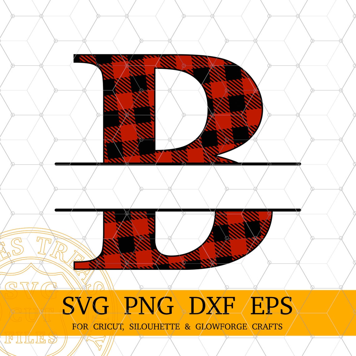 Buffalo Plaid Letter B Split Monogram SVG Christmas Monogram - Etsy