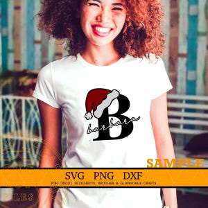 Santa Hat Alphabet Letters Svg Png Files, Christmas Alphabet Svg, Santa ...