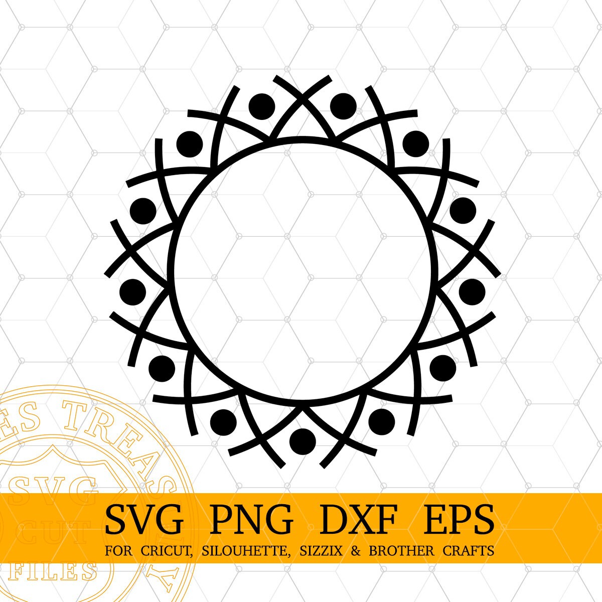 Scrapbooking MD709 Circle Monogram Frames Svg Png Dxf Eps Cut Files for Cricut and Silhouette ...