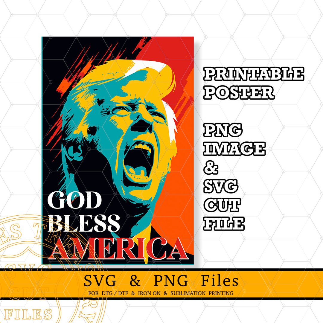Printable God Bless America Poster Png Image and Svg Cut File. - Etsy