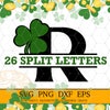 St Patricks Day Monogram Font Svg Split Shamrock Monogram Svg ...