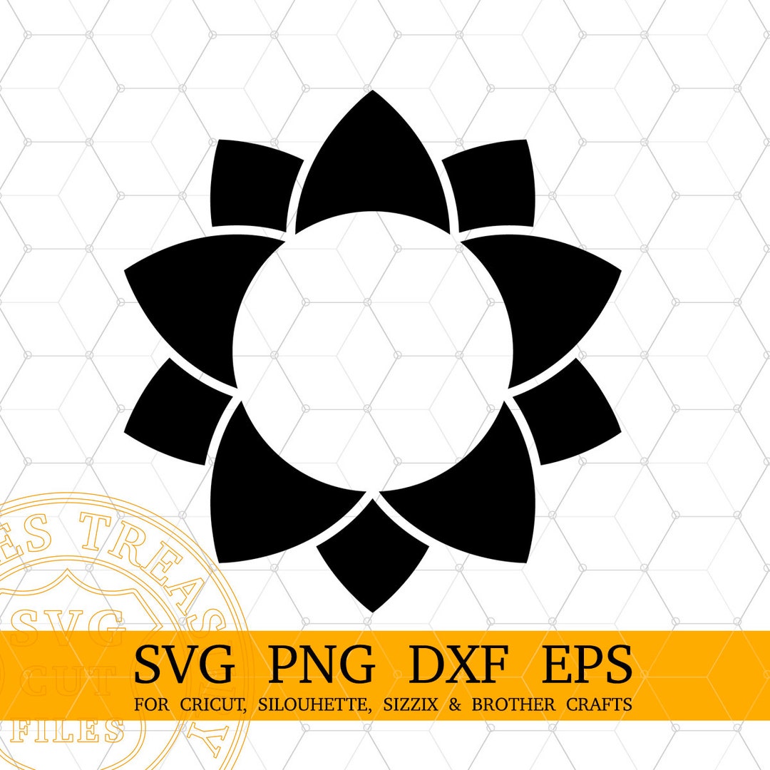 Flower Circle Monogram Frames Svg Png Dxf Eps Cut Files for Cricut and ...