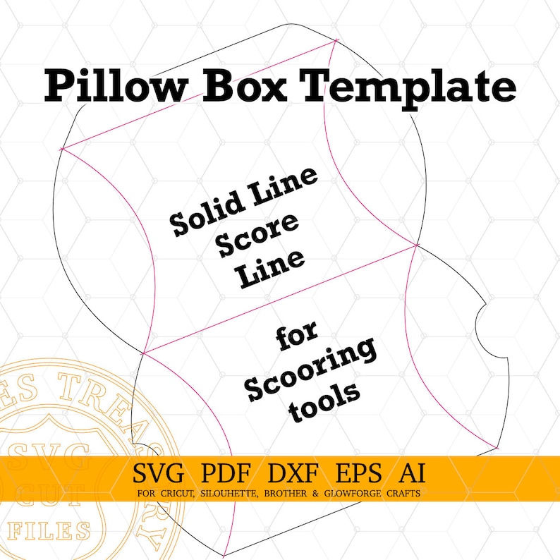 Pillow Box Template Printable Gift Box Template Svg Pdf Ai Files ...