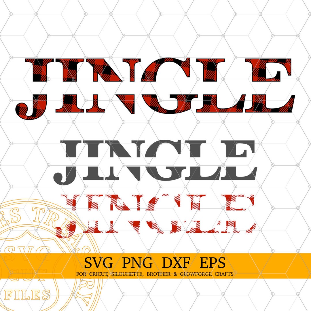 Jingle Svg, Png, Split Christmas Monogram Svg Buffalo Plaid Svg, Winter ...