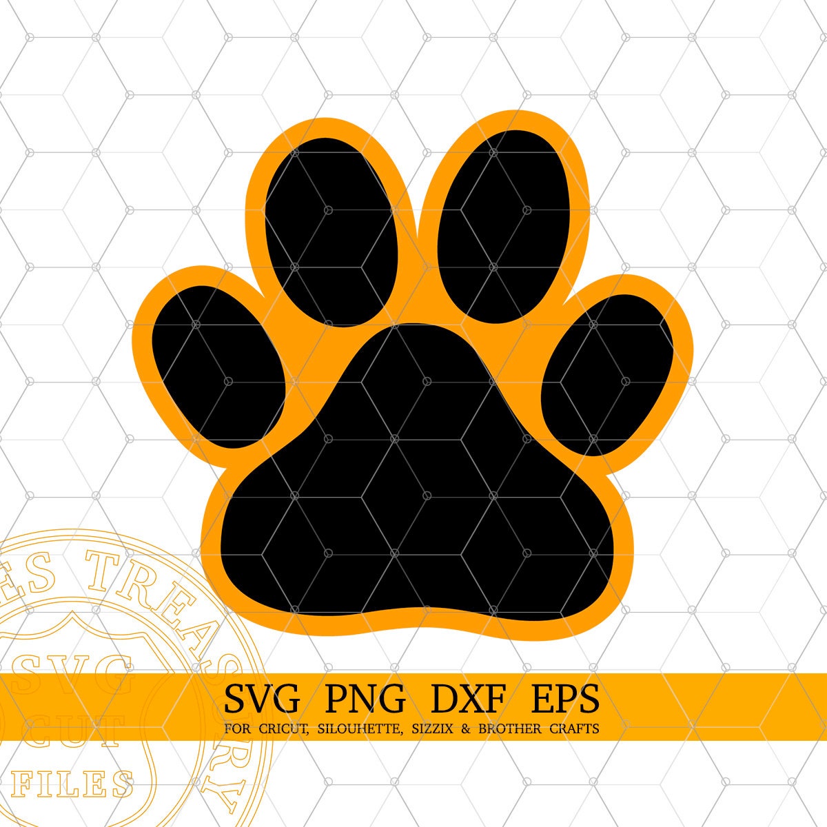 Buy Paw Print Svg Paw Svg Orange Paw Print Cut File Paw Print Online in ...