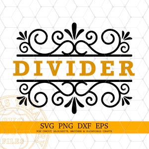 Divider Svg, Monogram Svg, Floral Family Sign Svg, Split Monogram Frame Svg, Flourish Divider ...