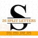 Split Letter E Monogram Svg, Fancy Flourish Letter Svg, Split Last Name ...