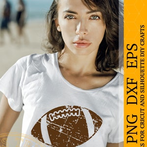 Distressed Football Ball Printable Shirt Design Svg Png Dxf Cut and ...
