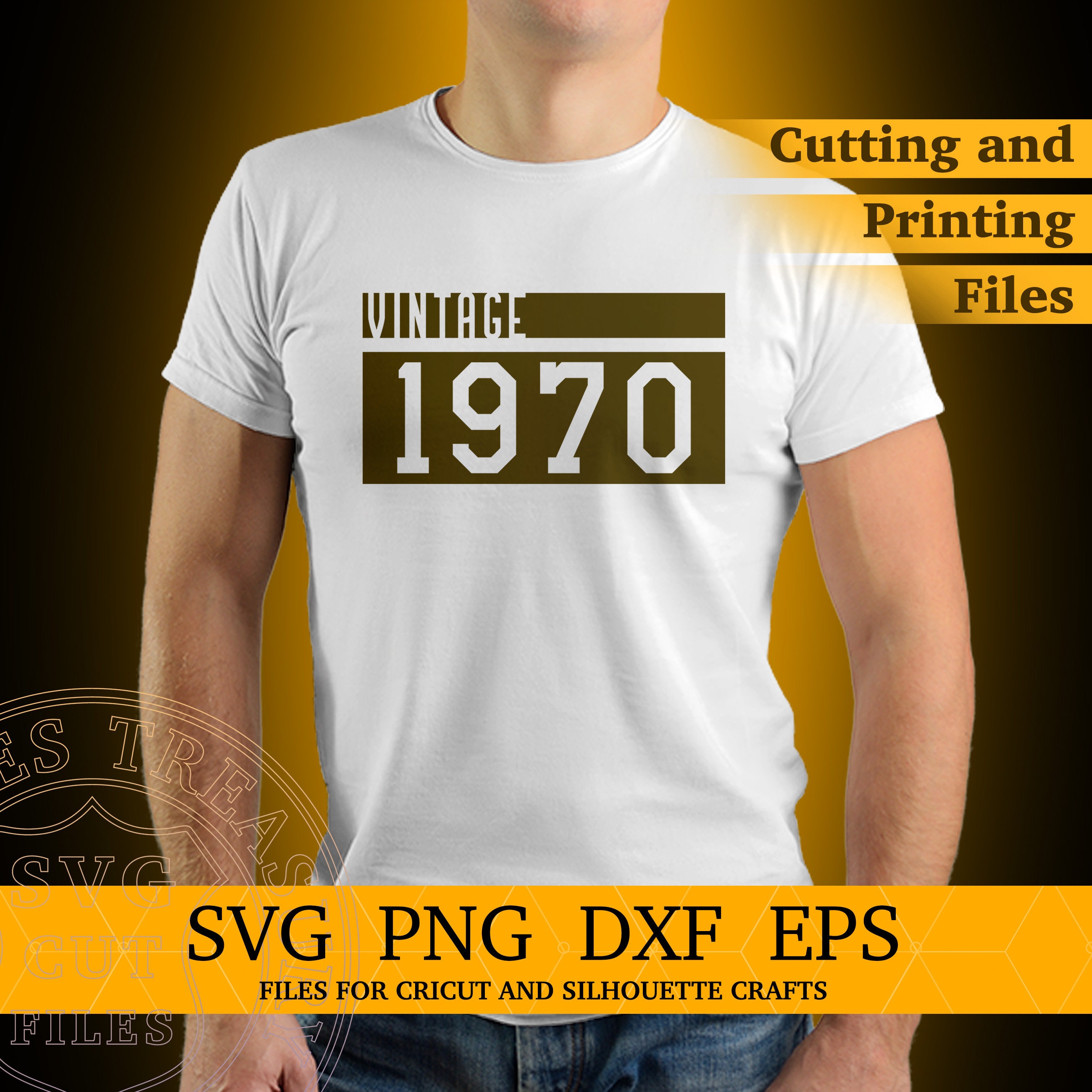 Vintage 1970 Svg Png Dxf Eps Files Instant Digital Download - Etsy