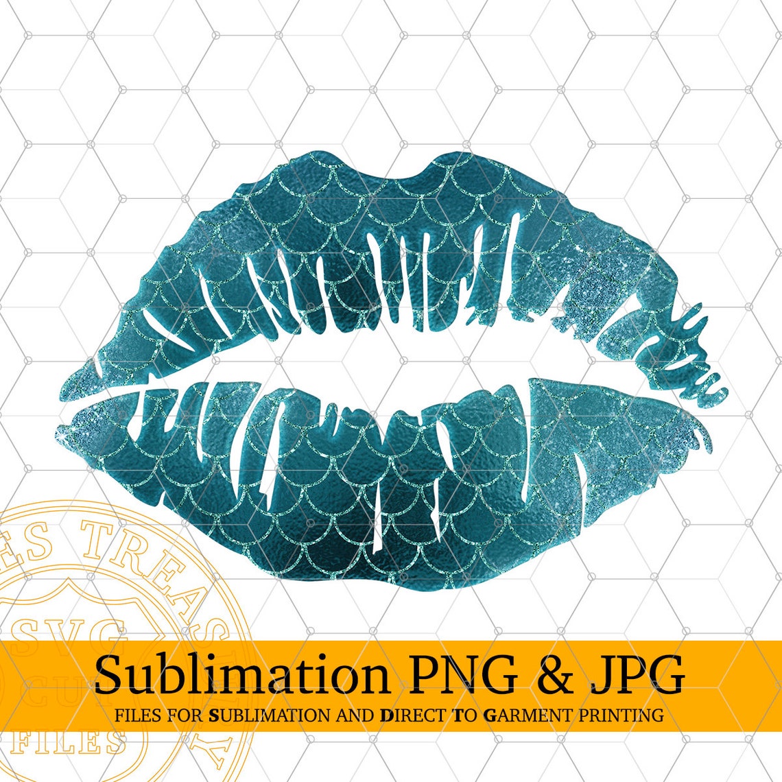 Mermaid Pattern Lips Sublimation Png Design, Printable Images in Png ...
