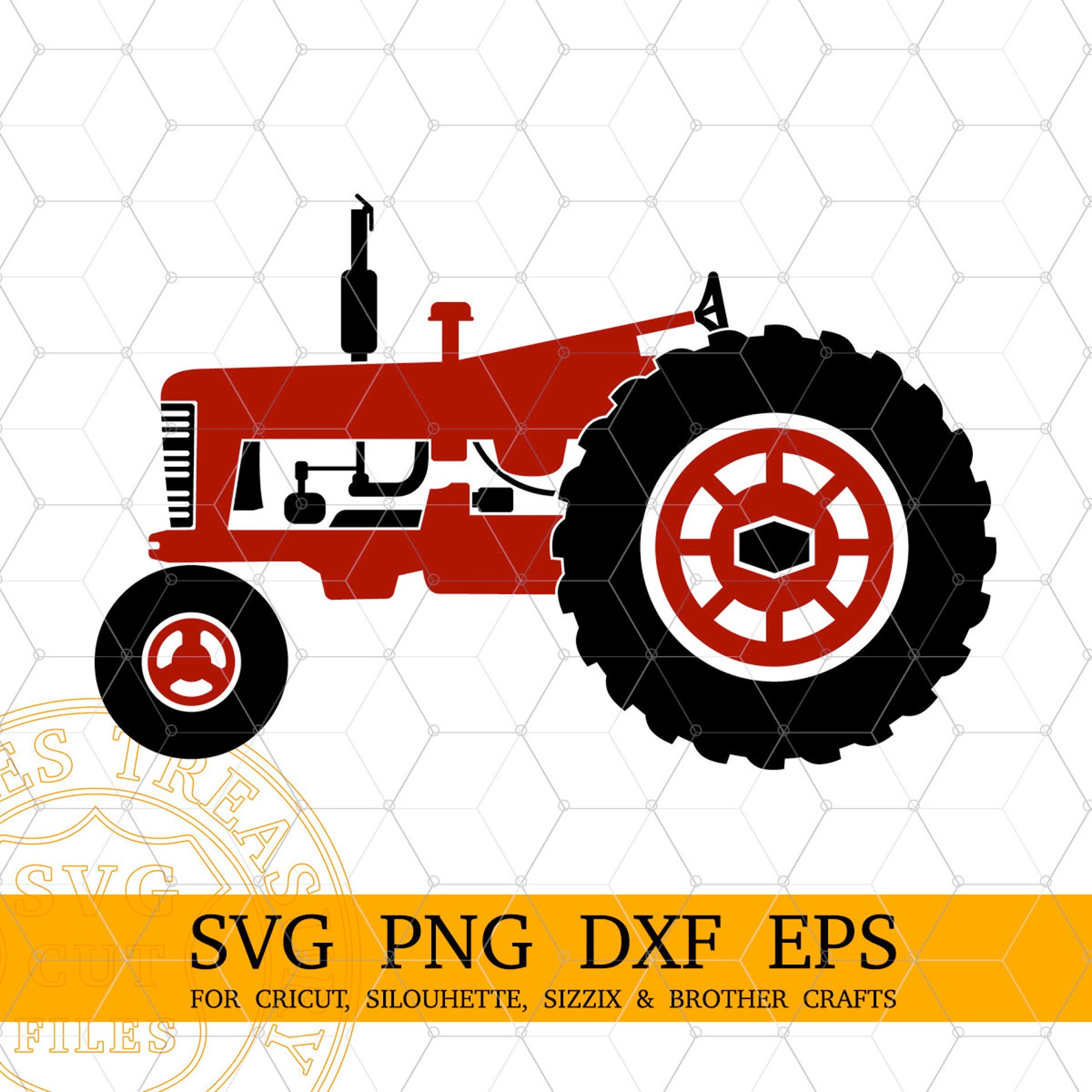 Old Vintage Tractor Svg Png Dxf Eps Cutting and Printing Files for ...