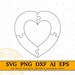 Heart in Heart Puzzle Template Svg, Wedding Puzzle Dxf Cut Files, Laser ...