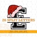 Santa Hat Monogram Letters Svg, Christmas Alphabet Png, Varsity Santa ...