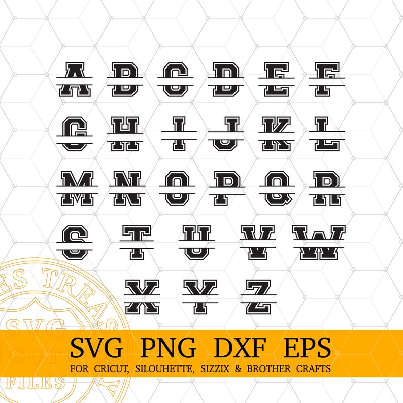 Split Monogram Svg Bundle 3 Monogram Alphabet Letters for - Etsy