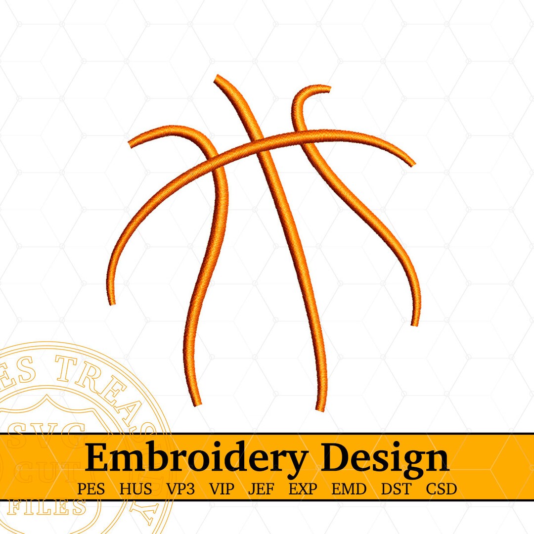 Basketball Embroidery Design, Basketball Ball Outline Embroidery Add On ...