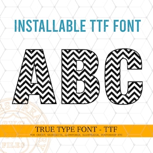 Chevron Font Ttf True Type Chevron Pattern Font Cricut TTF Font ...