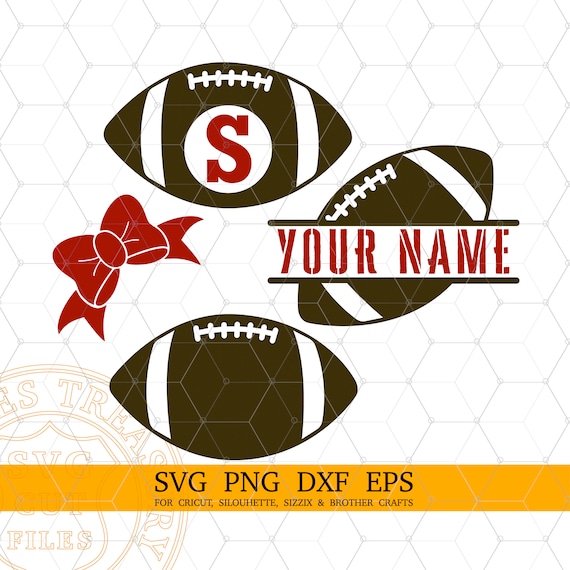 Football Monogram Frame Football Bow Cuttable Frame | Apex Designs