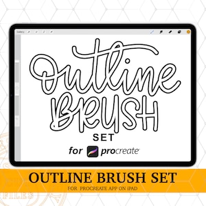 Procreate Outline Brush Set, Outline Lettering Brush, Inline Brushes ...