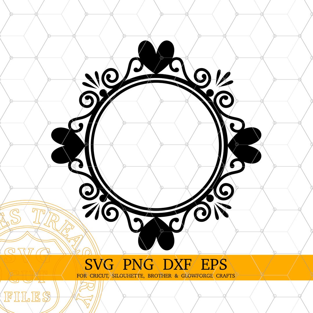 Heart Monogram Svg Valentines Day Frame Svg Wedding Gift Idea Engraving ...