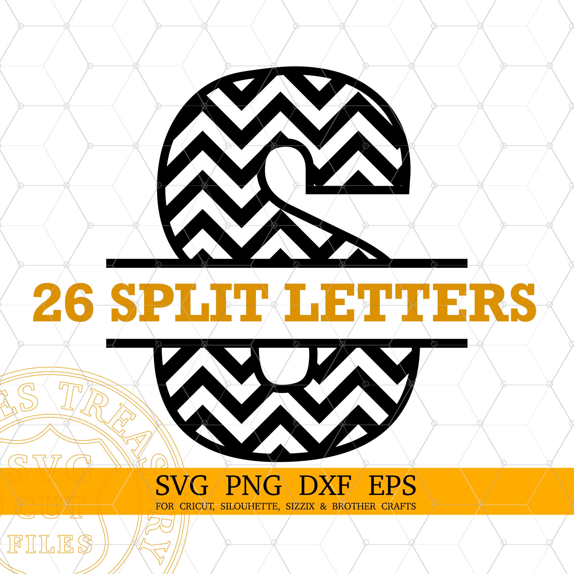 Monogram Svg Chevron Pattern Split Letters Svg Png Dxf Eps - Etsy UK