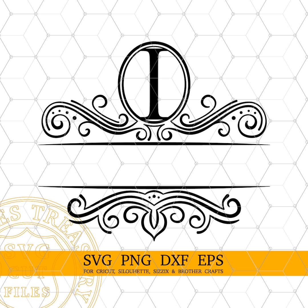 Split Letter I Monogram Svg, Fancy Flourish Letter Svg, Split Last Name ...