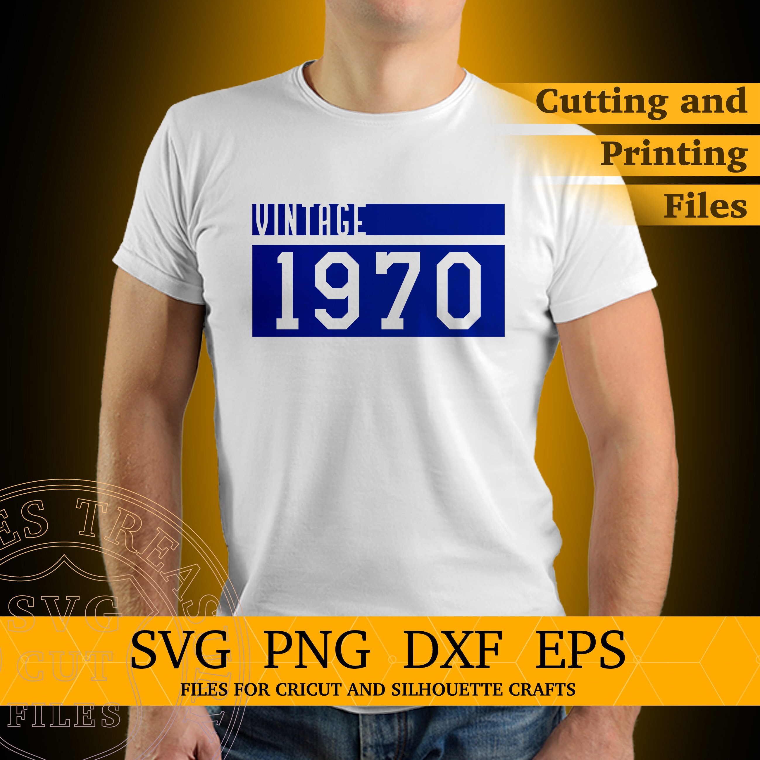 Vintage 1970 Svg Png Dxf Eps Files Instant Digital Download - Etsy