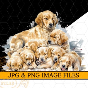 Watercolor Golden Retriever Png Sublimation Image Dog Clipart ...