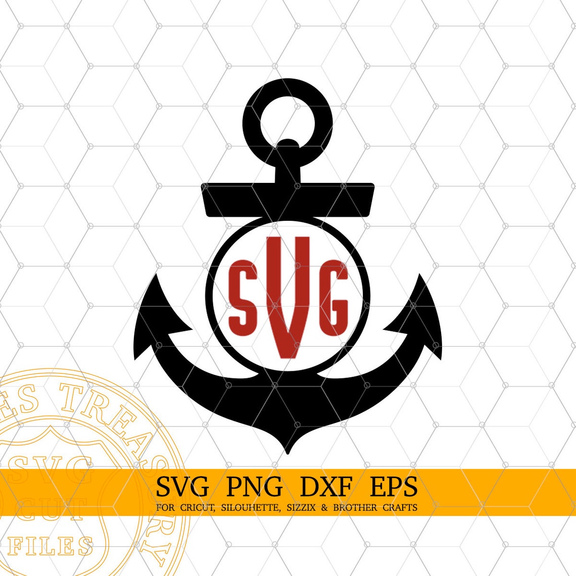 Anchor Svg Anchor Monogram Svg Round Monogram Frame Anchor - Etsy