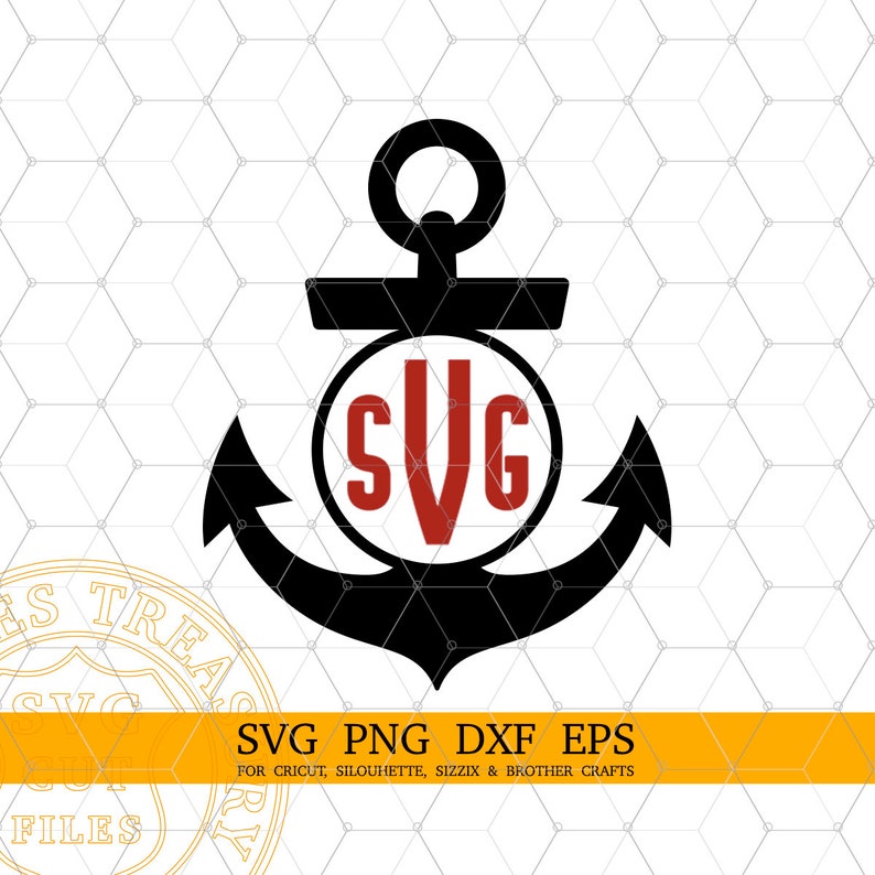 Anchor Svg Anchor Monogram Svg Round Monogram Frame Anchor - Etsy