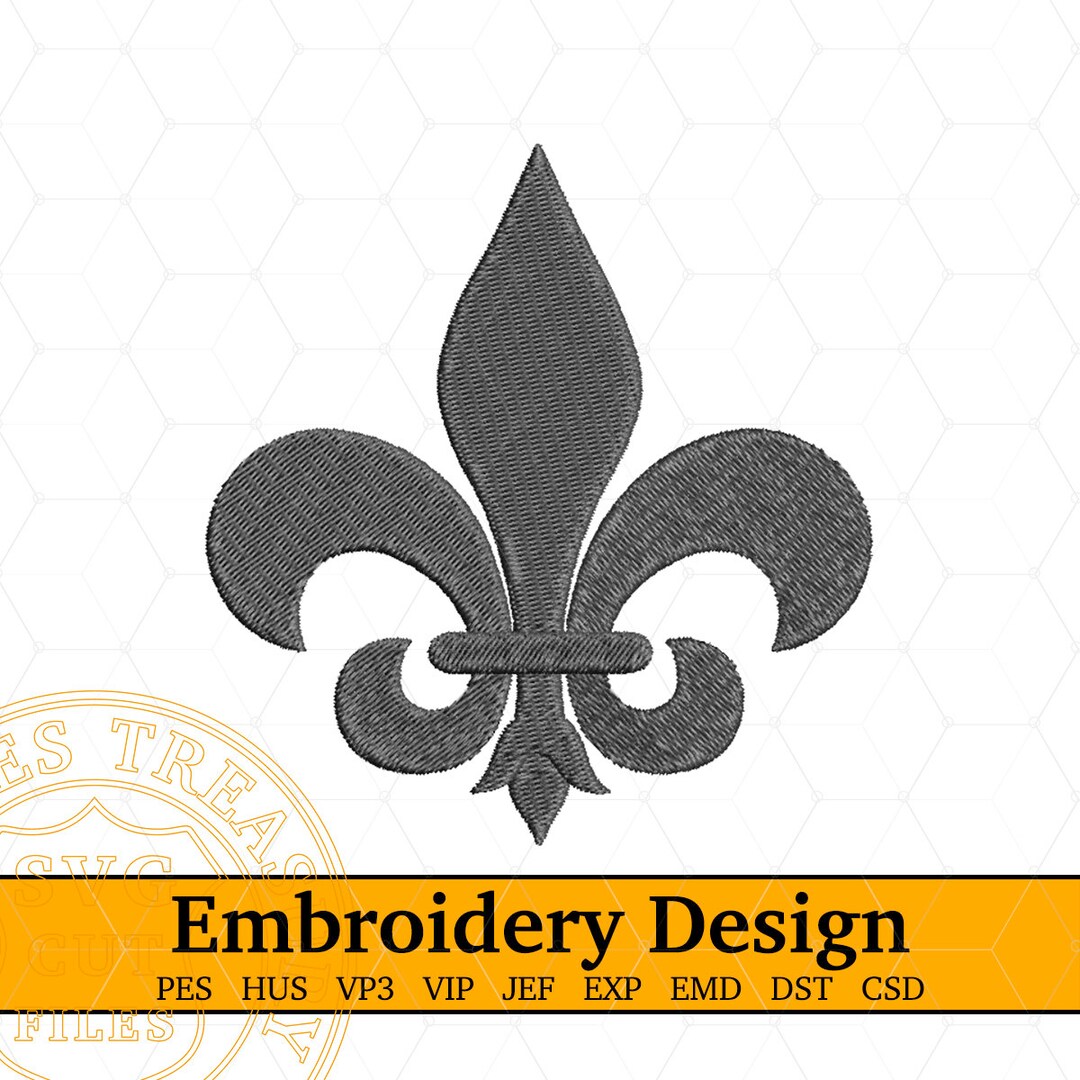 Fleur De Lis Embroidery Design Pes Hus Vp3 Vip Jef Exp Emd Dst Machine ...