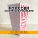Popcorn Bowl Template, Popcorn Box SVG, Pop Corn Bowls Print and Cut ...