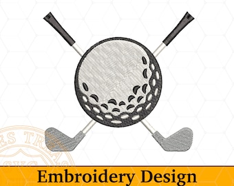 Golf Ball Embroidery Machine Design - Etsy