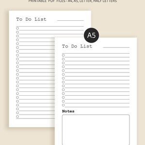To Do List Printable PDF Minimal Simple and Clean Tasks List Template ...