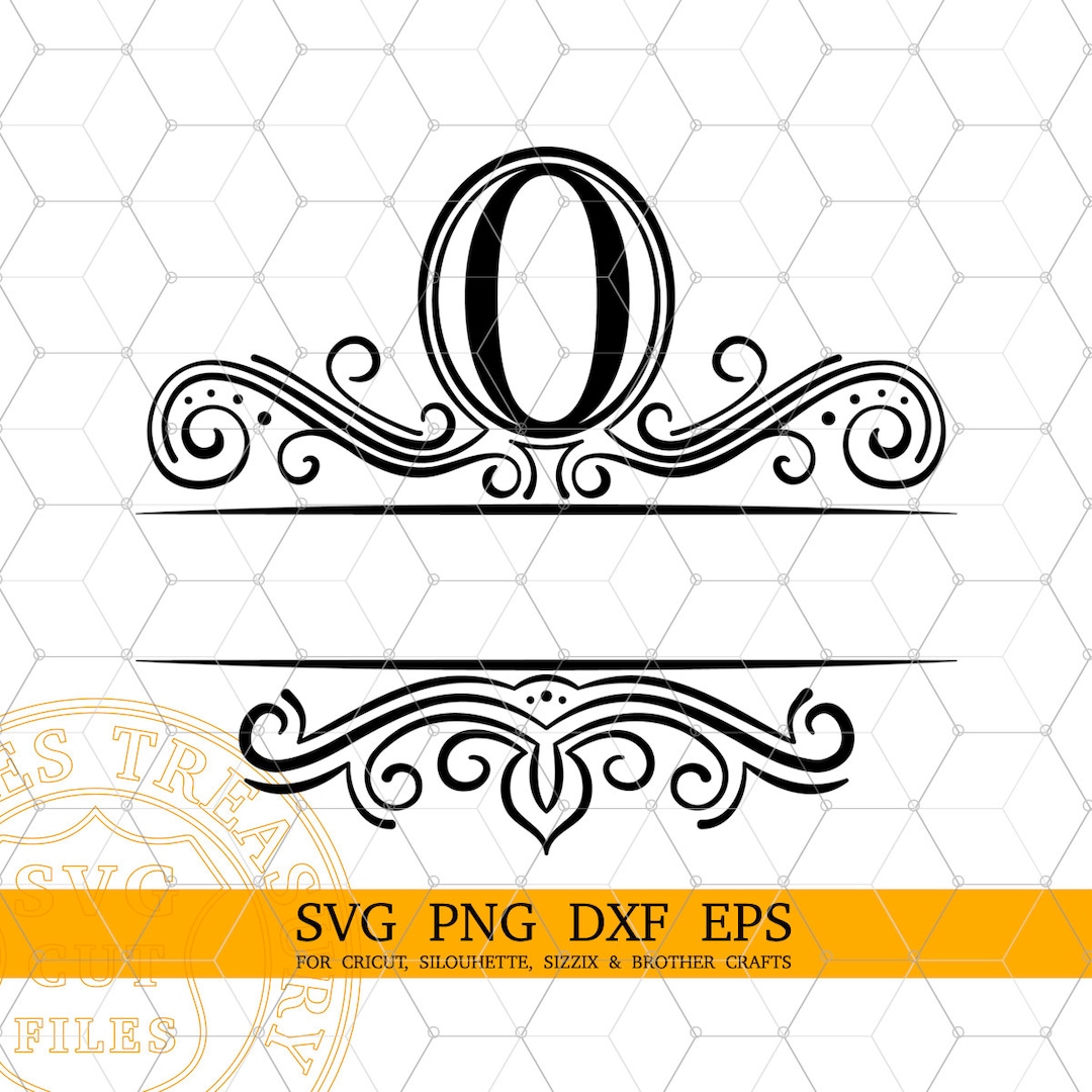 Split Letter O Monogram Svg, Fancy Flourish Letter Svg, Split Last Name ...