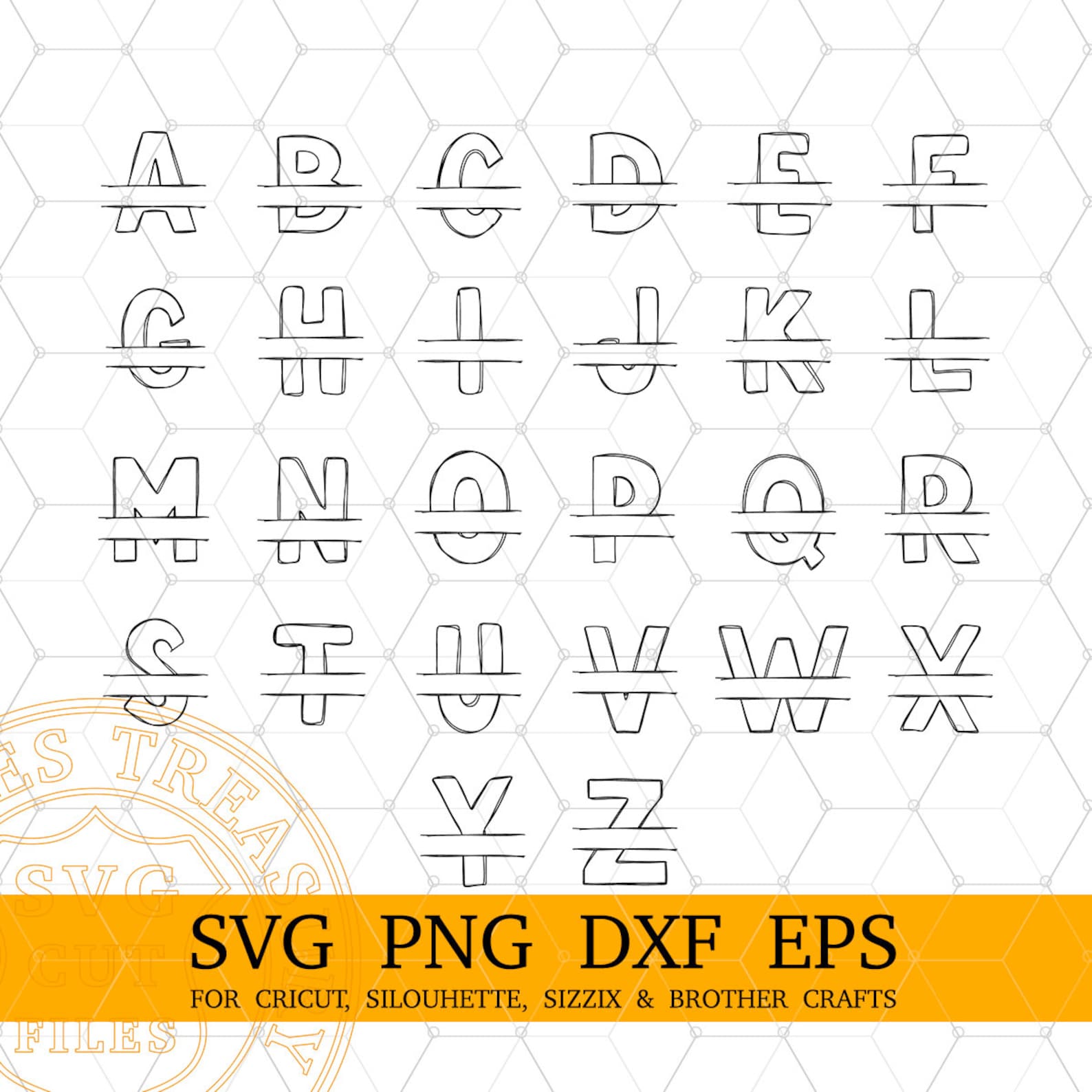Split Doodle Monogram Font Letters Svg Png Dxf Eps Files - Etsy UK