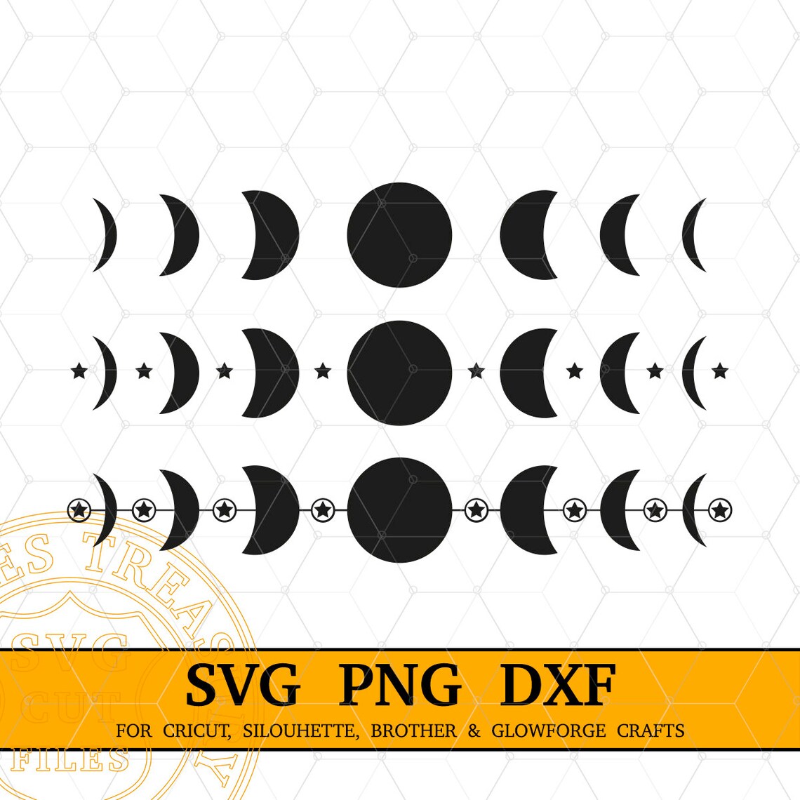 Moon Phases Svg Bundle Moon Svg Png Dxf Cut Files for Cricut and ...