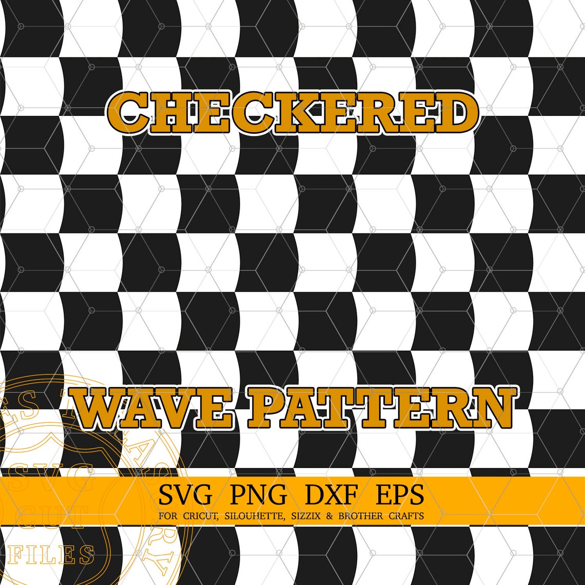 Checkered Seamless Wave Pattern, Checkerboard Svg, Checkers Vector ...